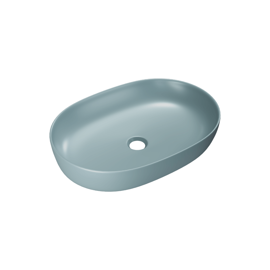 Jima umywalka nablatowa 61x41 cm owalna, mint blue mat - Excellent